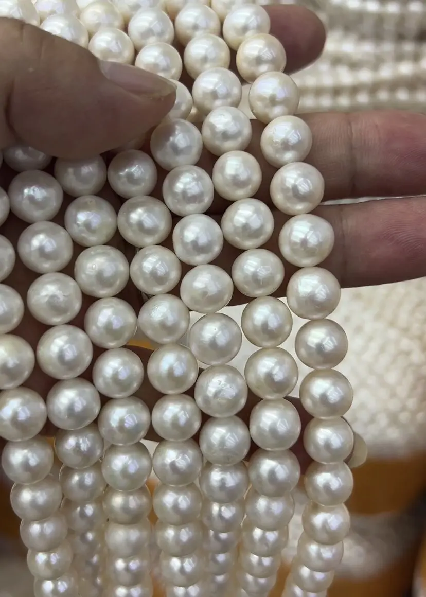 Natural Freshwater Cultured White Pearl Beads for Jewelry