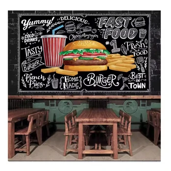 Burger 3d Wallpaper Style Brioche Bun Bread Burger Food Restaurant ...