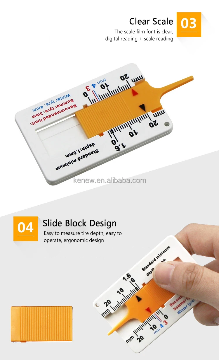 Car Wheel Tire Depth Gauge - Measure Tyre Tread Accurately