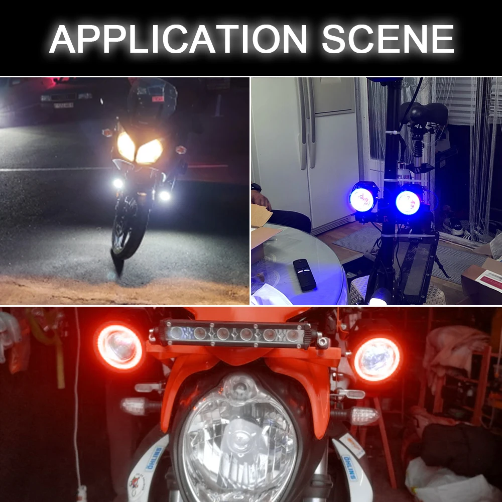 Super Bright 125W LED Motorcycle Angel Eyes - Universal Fit