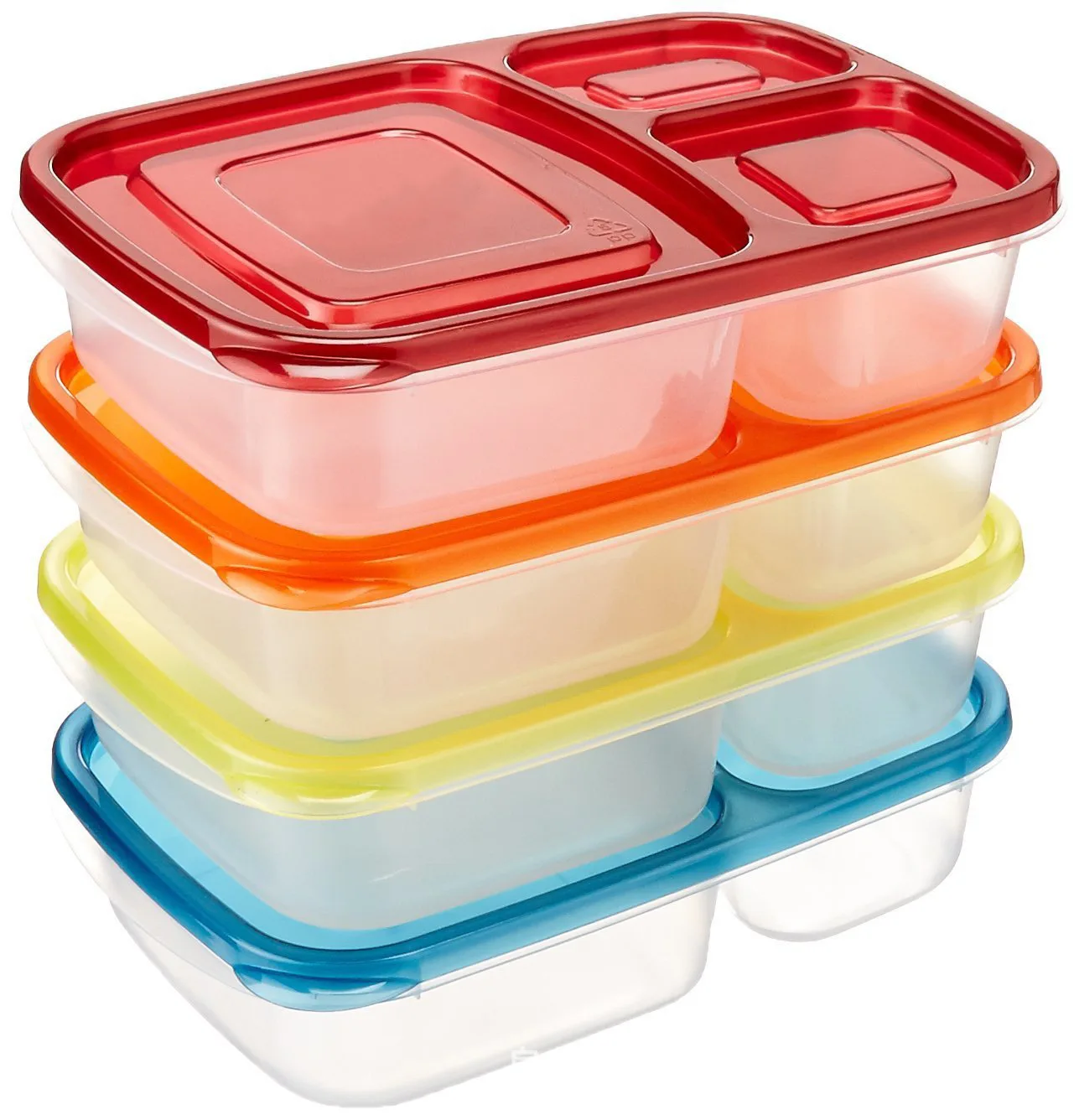 Microwave Safe Bento Box Lunch Containers 7 Pack 3 Compartments Meal ...