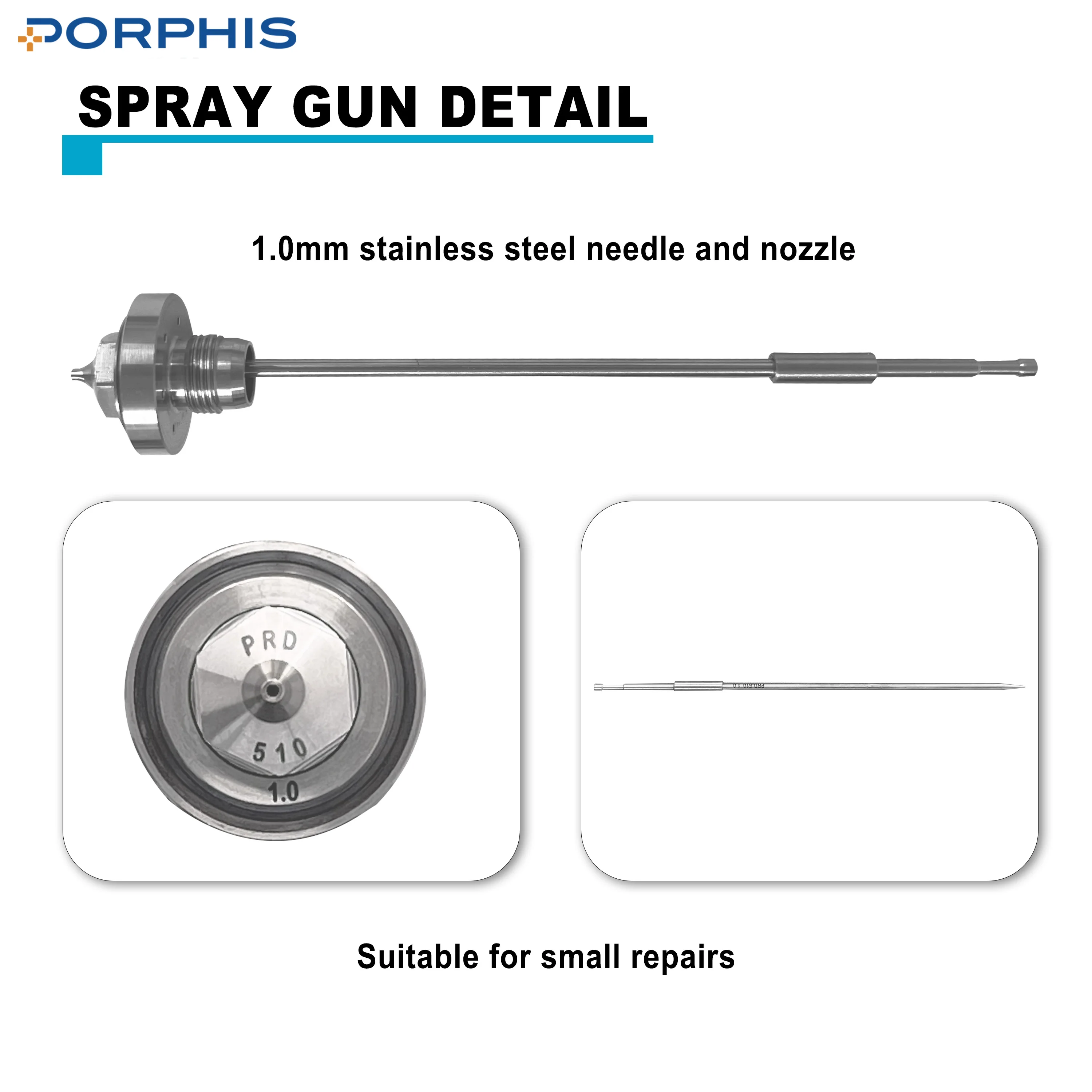 Porphis Prd-510 250cc Air Spray Gun Lvlp Car Paint Gun With Mini ...