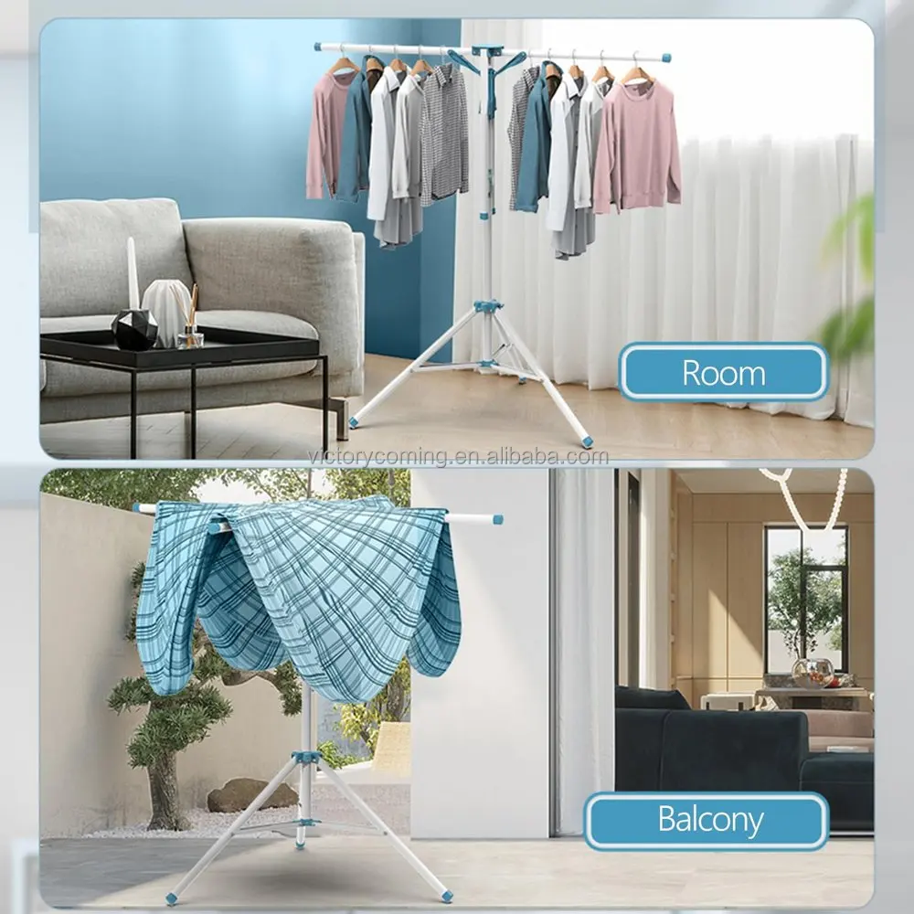 Tripod Clothes Drying Rack Folding Indoor Portable Drying Rack Clothing ...