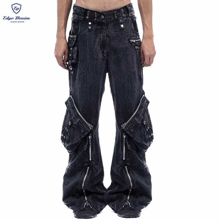 EDGE DENIM Custom Jeans Design - Designer Cargo Baggy Flare