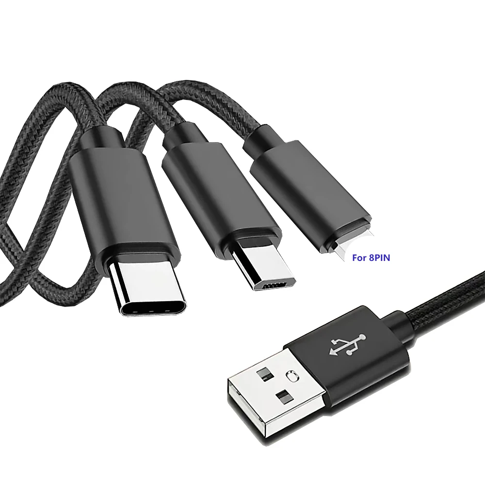 Multi Charging Cable Nylon Multi Usb Charger Cable Aluminum Nylon 3 In ...