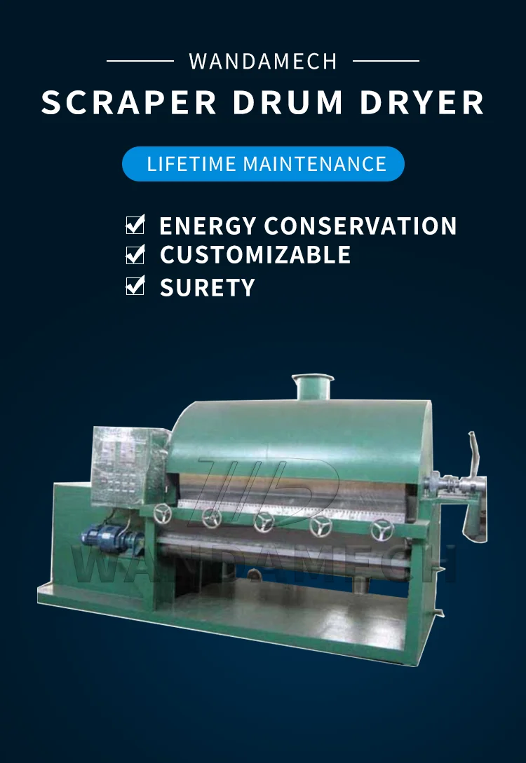 Efficient Steel Rotary Drum Flaker Dryer for Food & Chem Industries