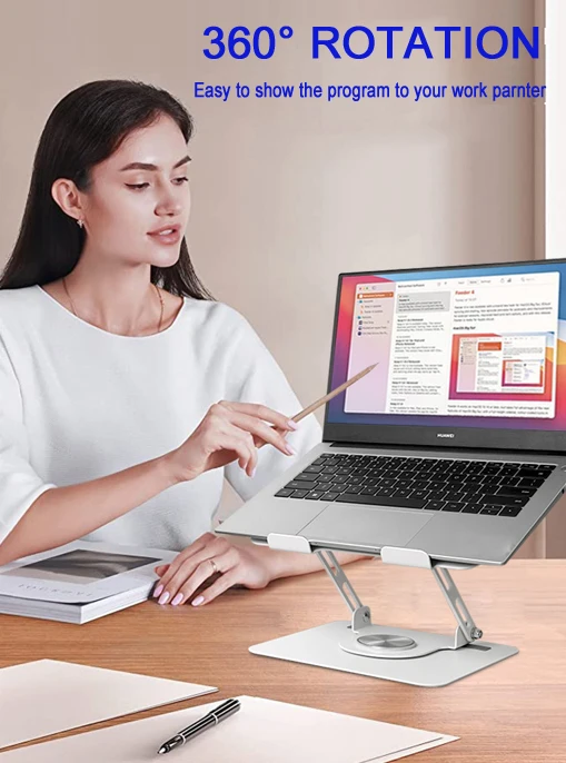 360 Rotating Foldable Laptop Stand - Adjustable & Stable
