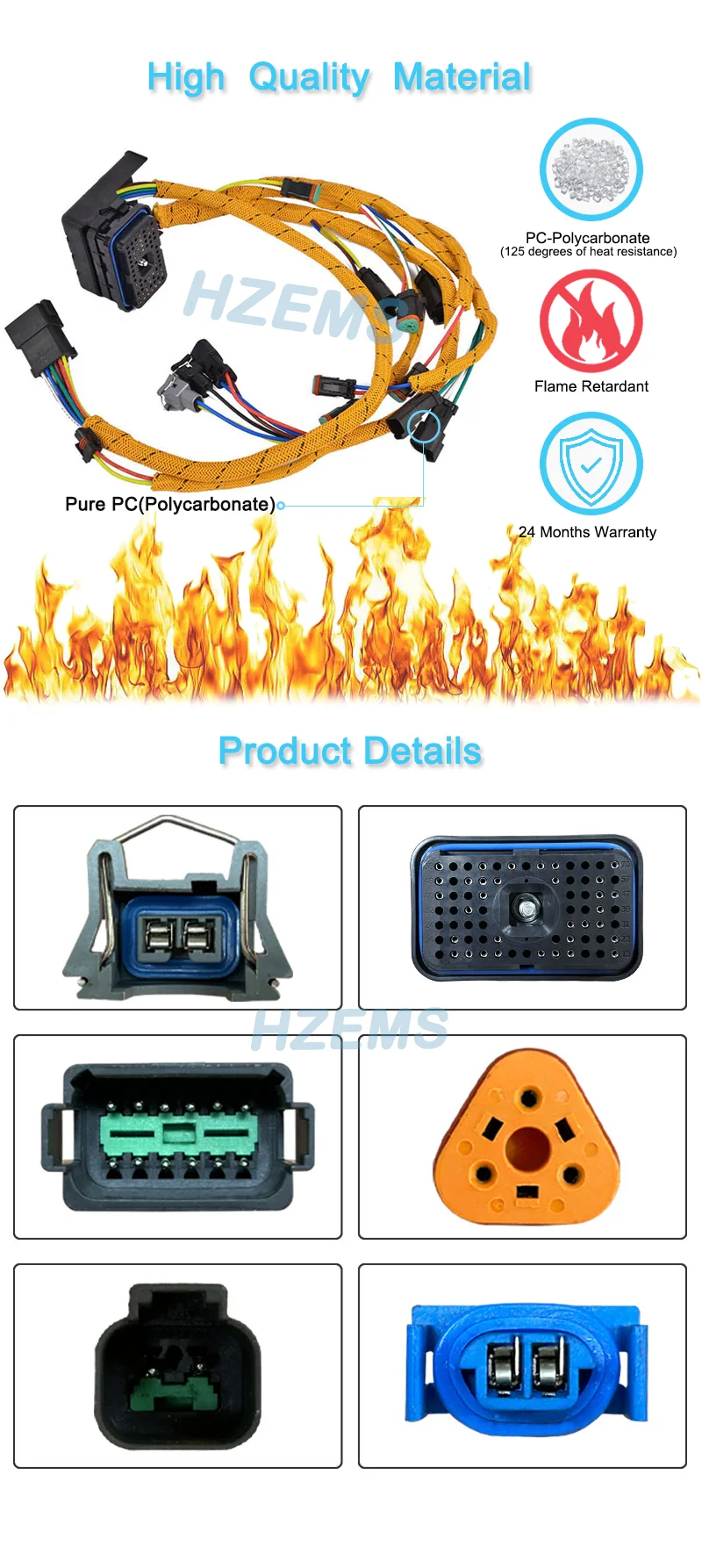 195-7336 1957336 for CAT 322C 325C 3126B Excavator C7 Engine Wiring ...