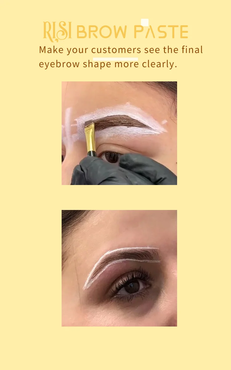 RISI Brow Shape and Define Eyebrow Tinting Tool Brow Paste Private Label White Brow Mapping ...