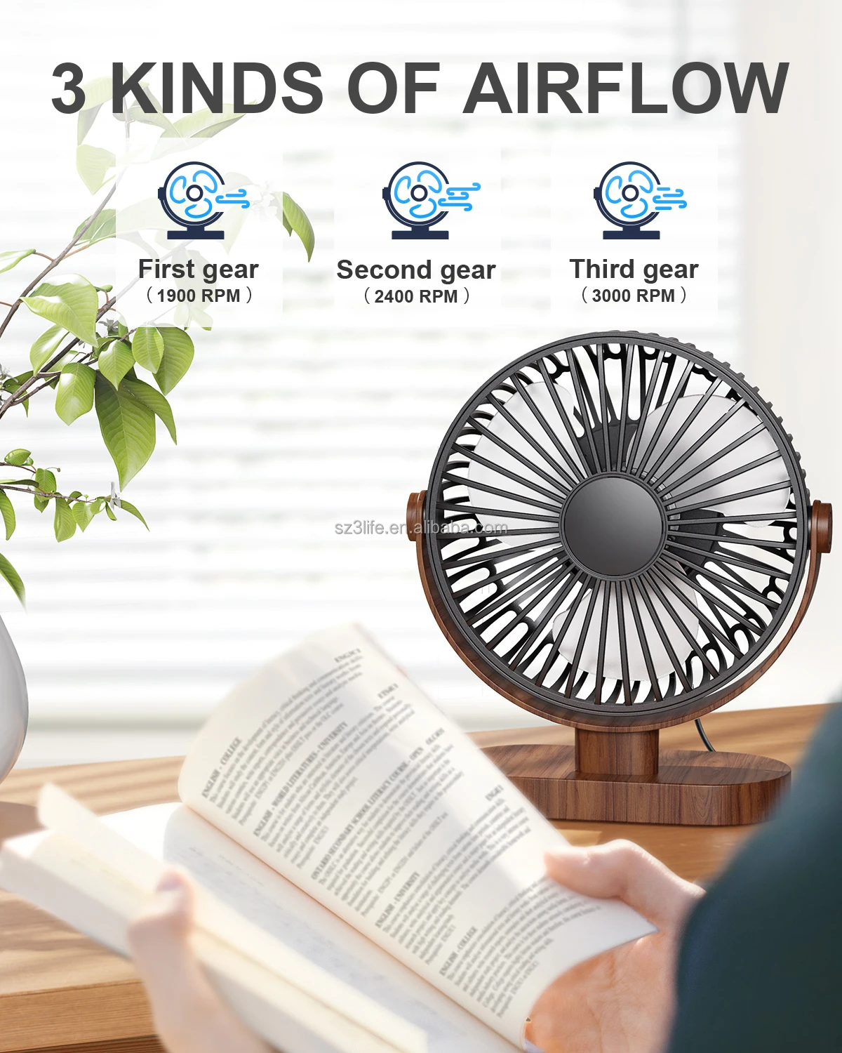 6 Inch Oscillating 3 Speed Control Personal Small Mini Usb Fan For ...