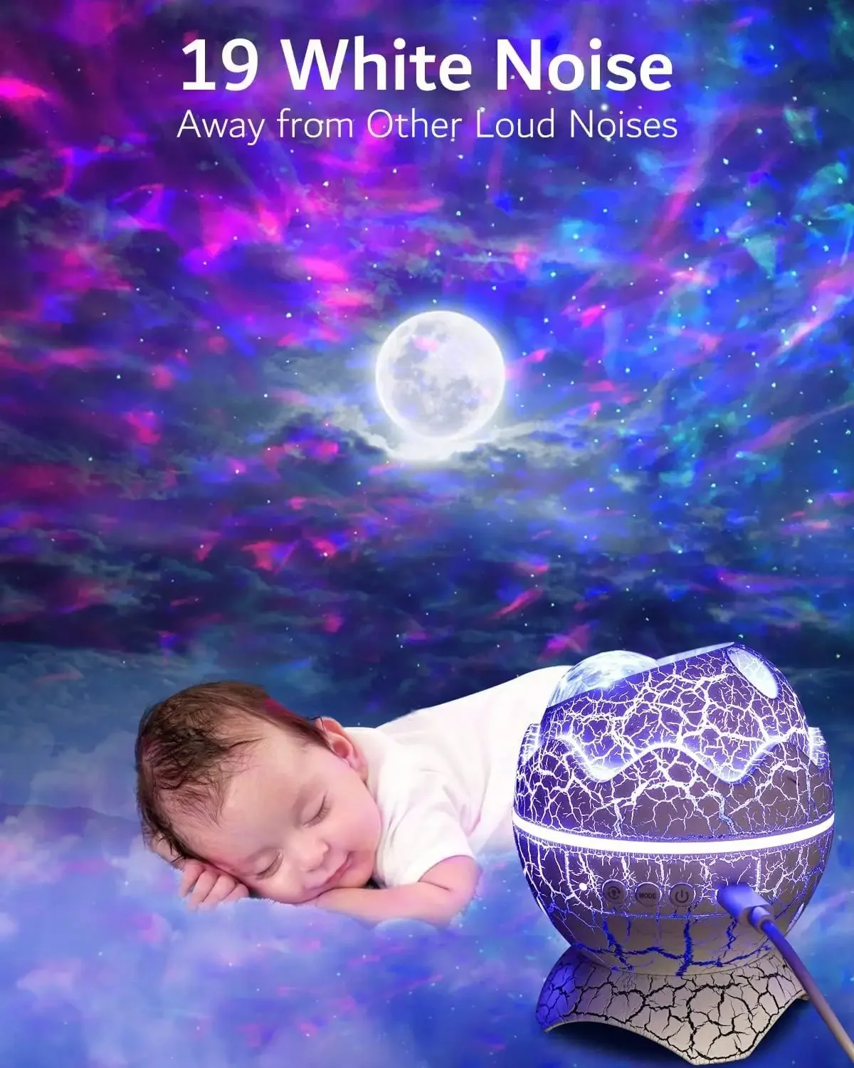 Dinosaur Egg Galaxy Projector - Space Buddy Night Light