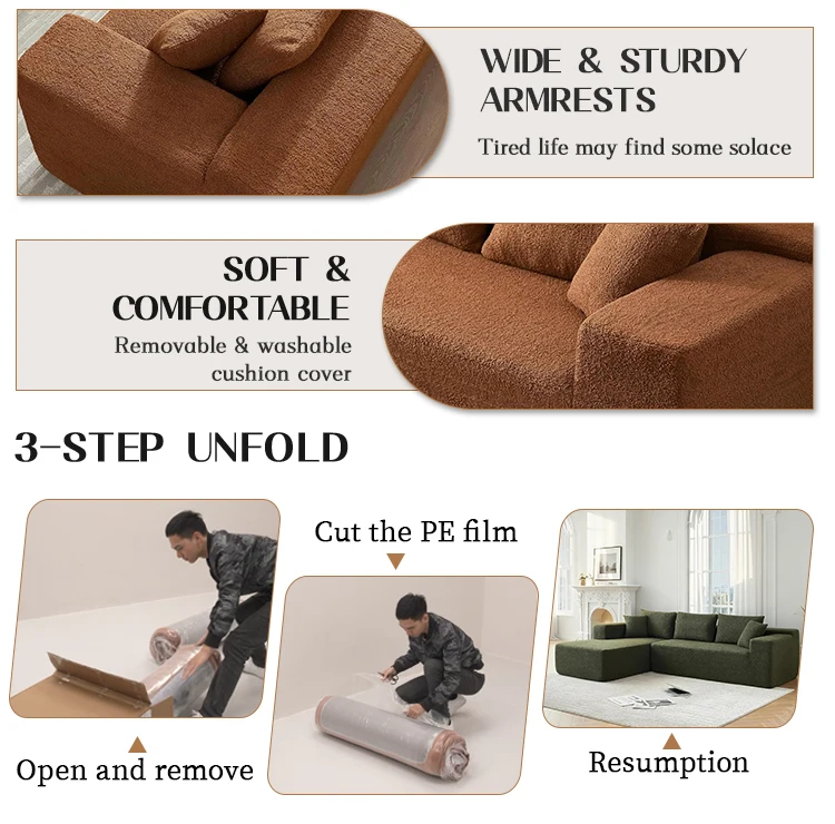Compression Foam Sofa Set Vacuum-Compressed Fabric Modular Compressed ...