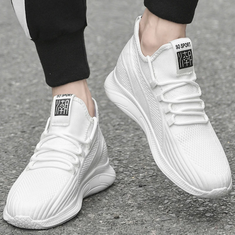 Alibaba.com: Men's 6cm heightened running shoes, breathable mesh upper ...