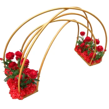 Arch Shape Gold Wrought Iron Walkway Stand For Wedding - Buy Luxury ...