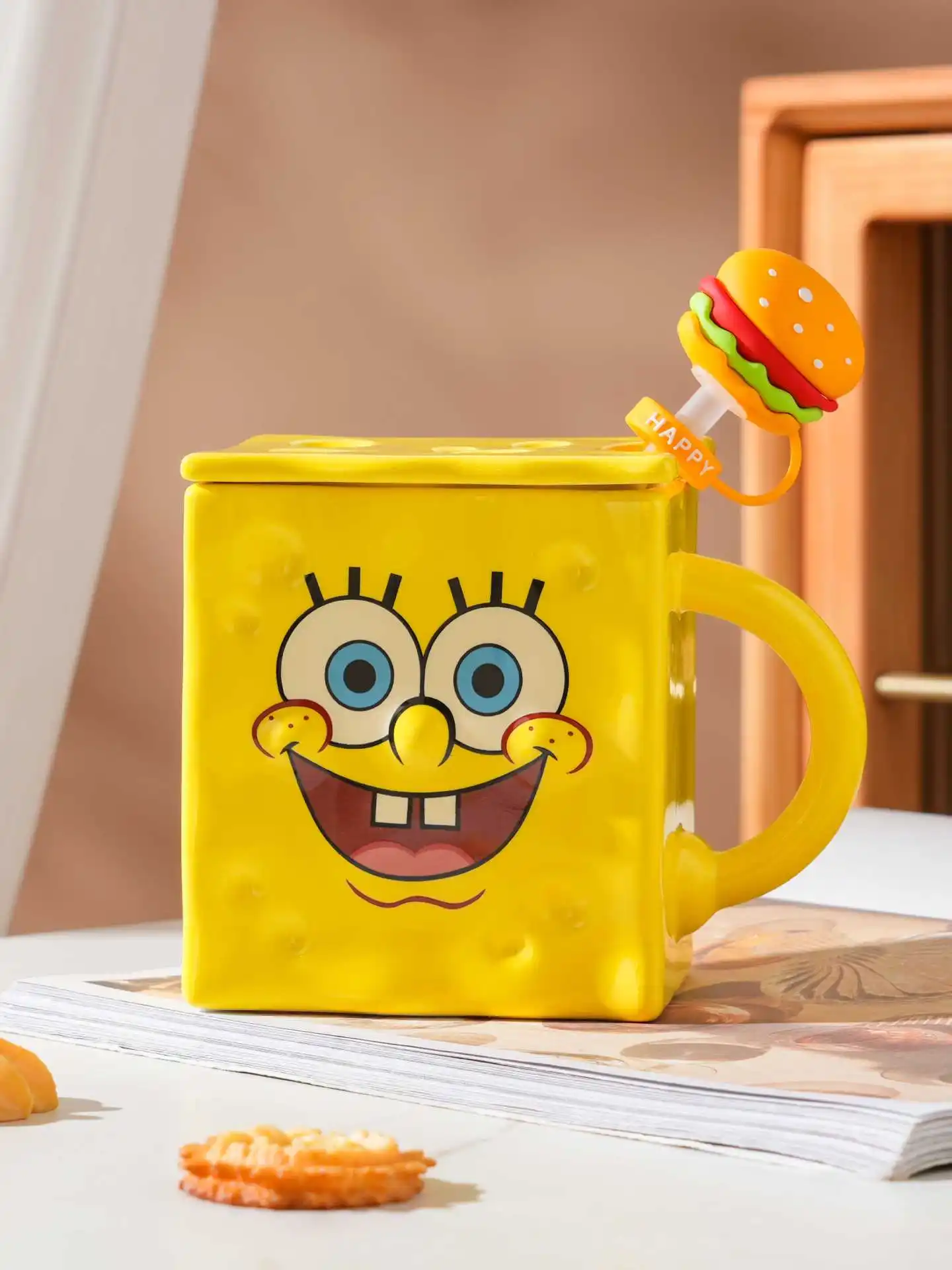 Alibaba.com: SpongeBob SquarePants ceramic mug with lid, large capacity ...