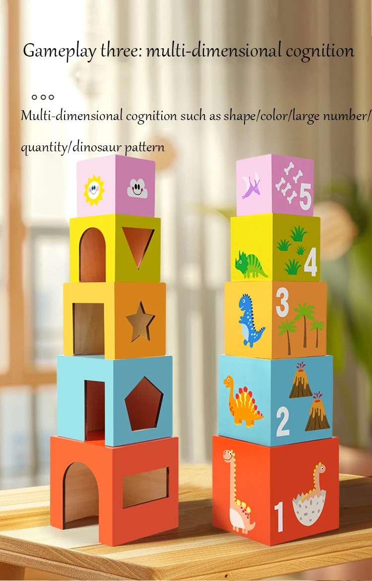 5 Activity Stackers Number Blocks & Counting Nesting Boxes Puzzle Games ...