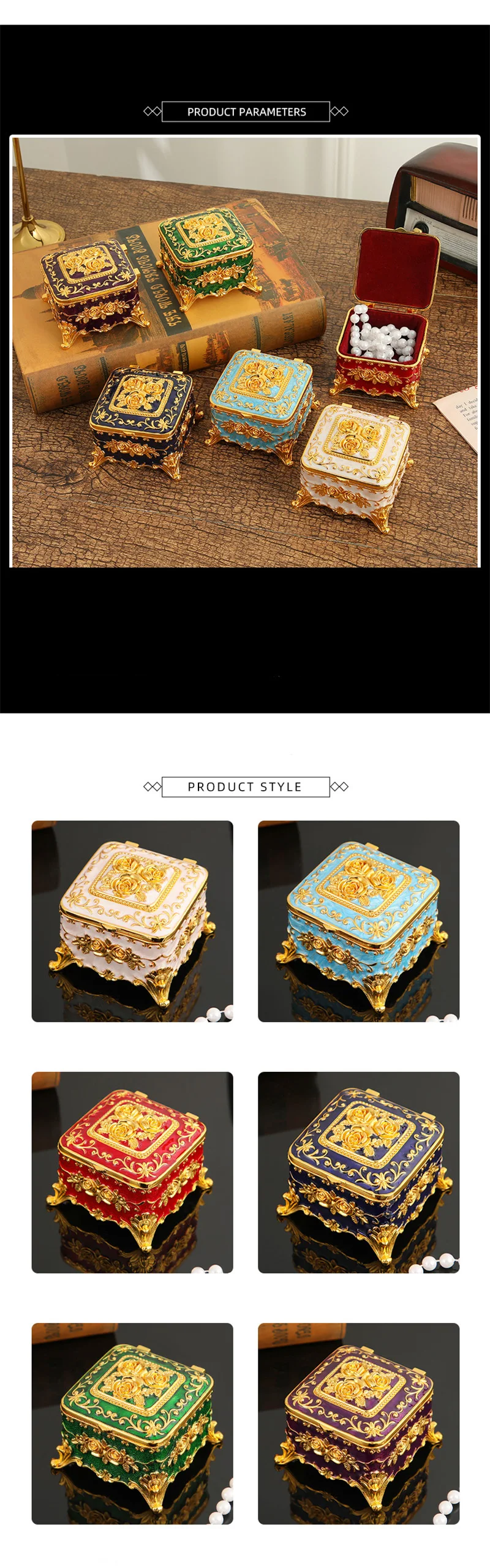 Handmade Metal Jewelry Box with Leather Satin Fabric Inserts for Gift ...