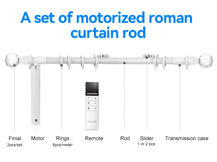 App Controlled Smart Curtain Rods With Remote Control Curtain Poles ...