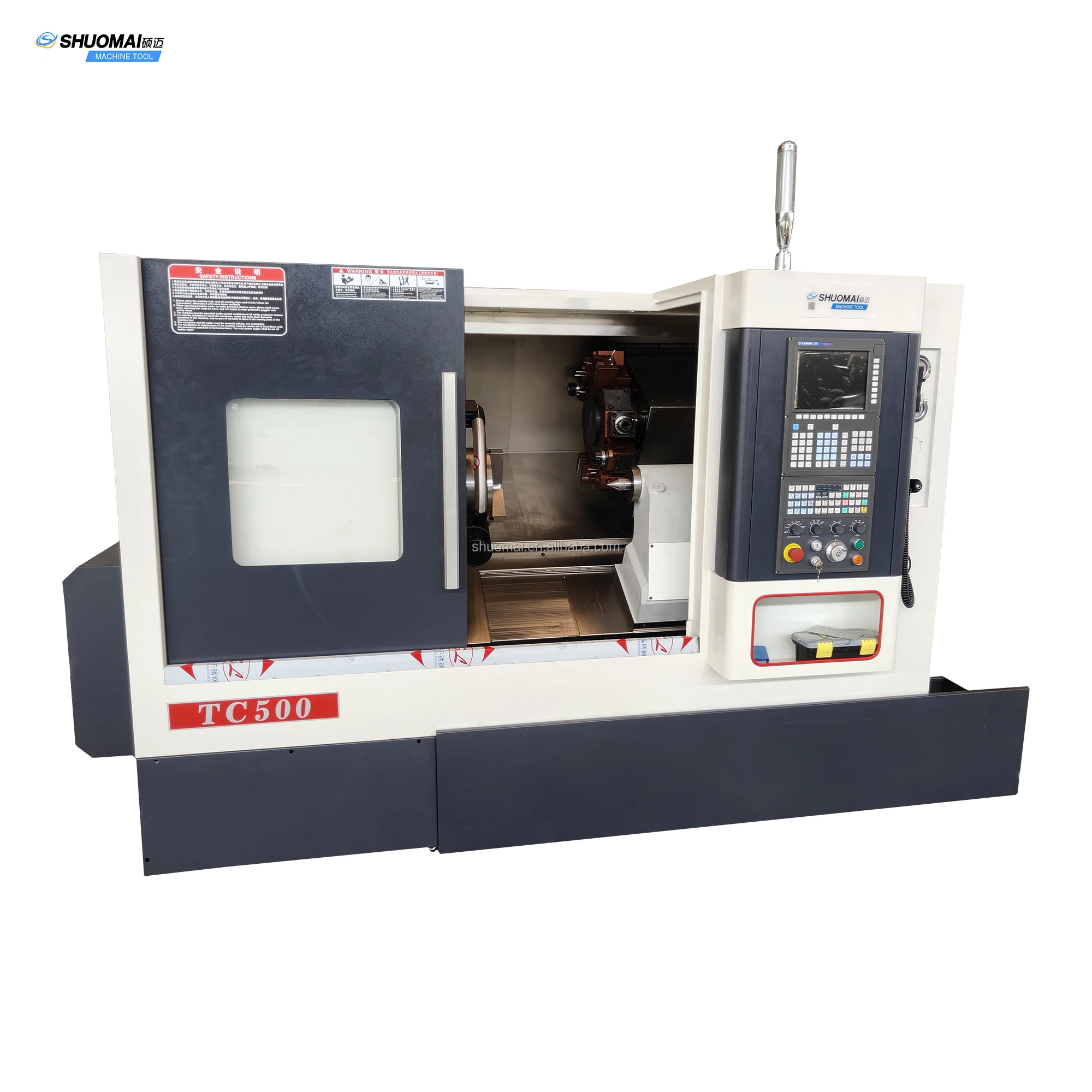Tc500 Linear Guide Slant Bed Cnc Lathe Machine Can Be X.y.z.a Axis Turning Milling Drilling ...