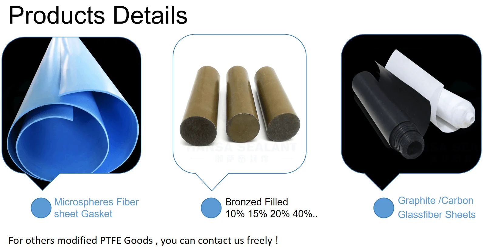 Graphite Filled PTFE Rod 15*1000mm - Black Color PTFE Supplier