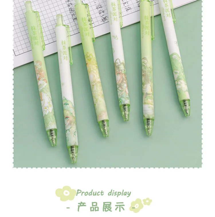 Cute Cartoon School Student Kids Gel Pens Set - 6pcs/bag
