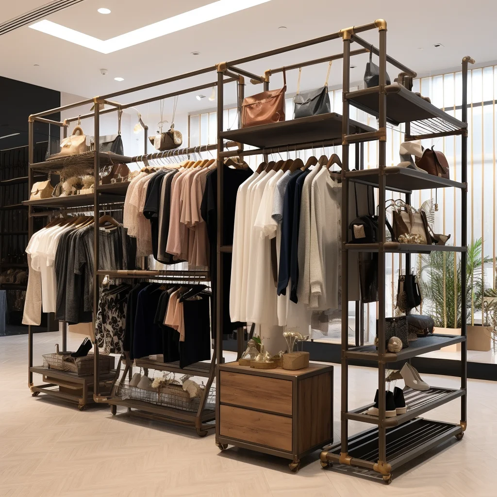 Custom Metal Garment Clothes Rack Display Wall Rack Clothing Retail ...