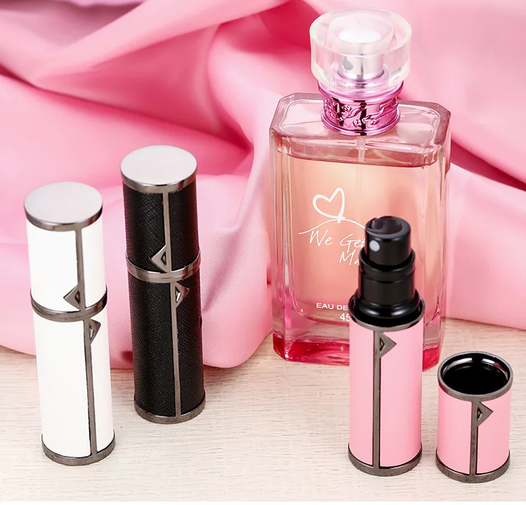 Luxury Cosmetic Portable 5ml Leather Case Glass Travel Mini Perfume ...