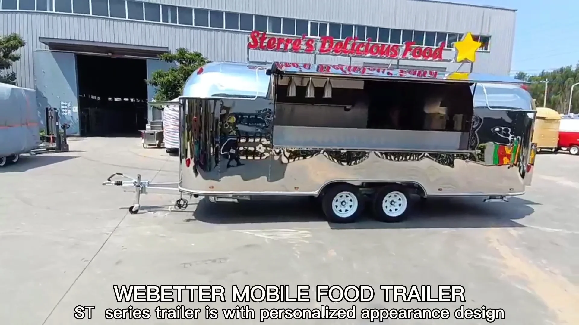 Stainless Steel Mobile Coffee Ice Cream Food Trailer Fully Equipped ...