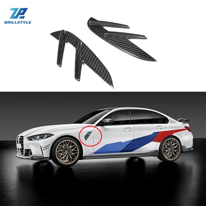 DRY CARBON FIBER Front Fender Side Vent Cover Trim for BMW M3 G80 M4 ...