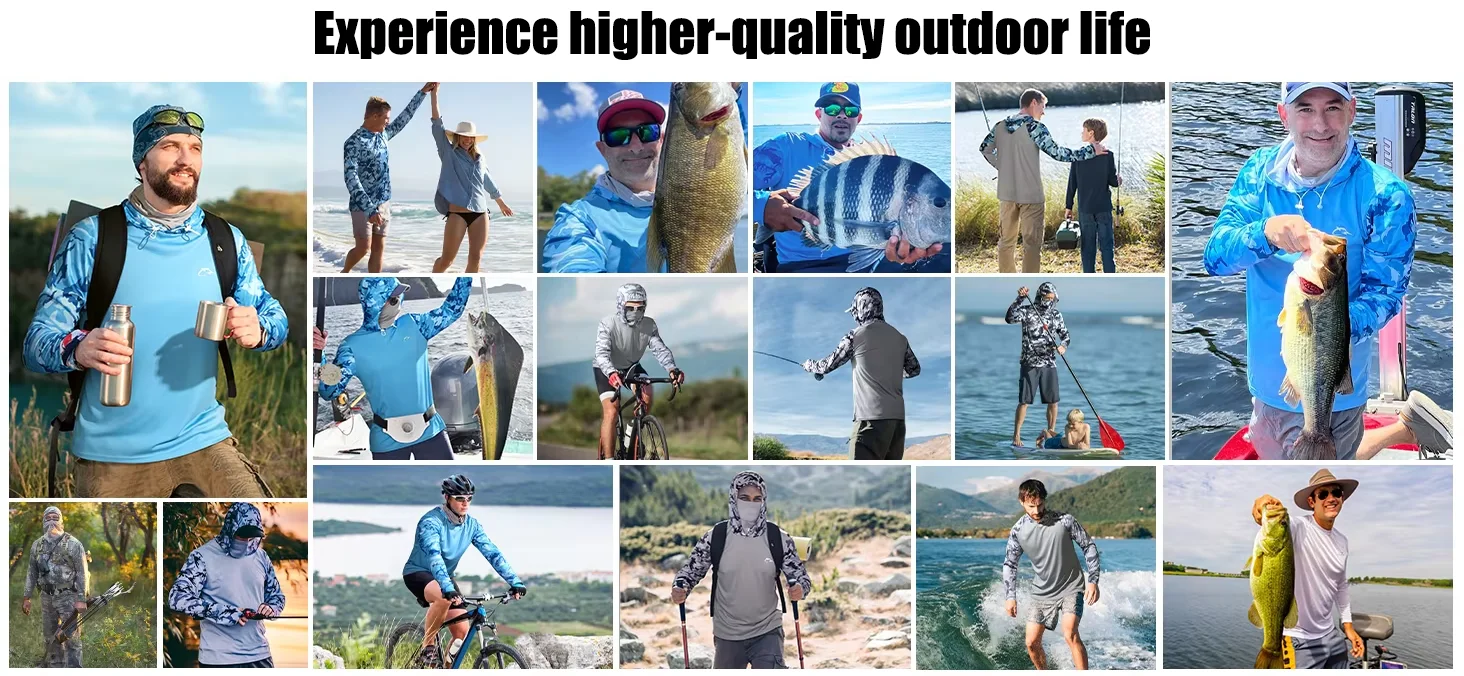 New UPF50+ Polyester Sunscreen UV Long Sleeve Performance Camo Fishing ...