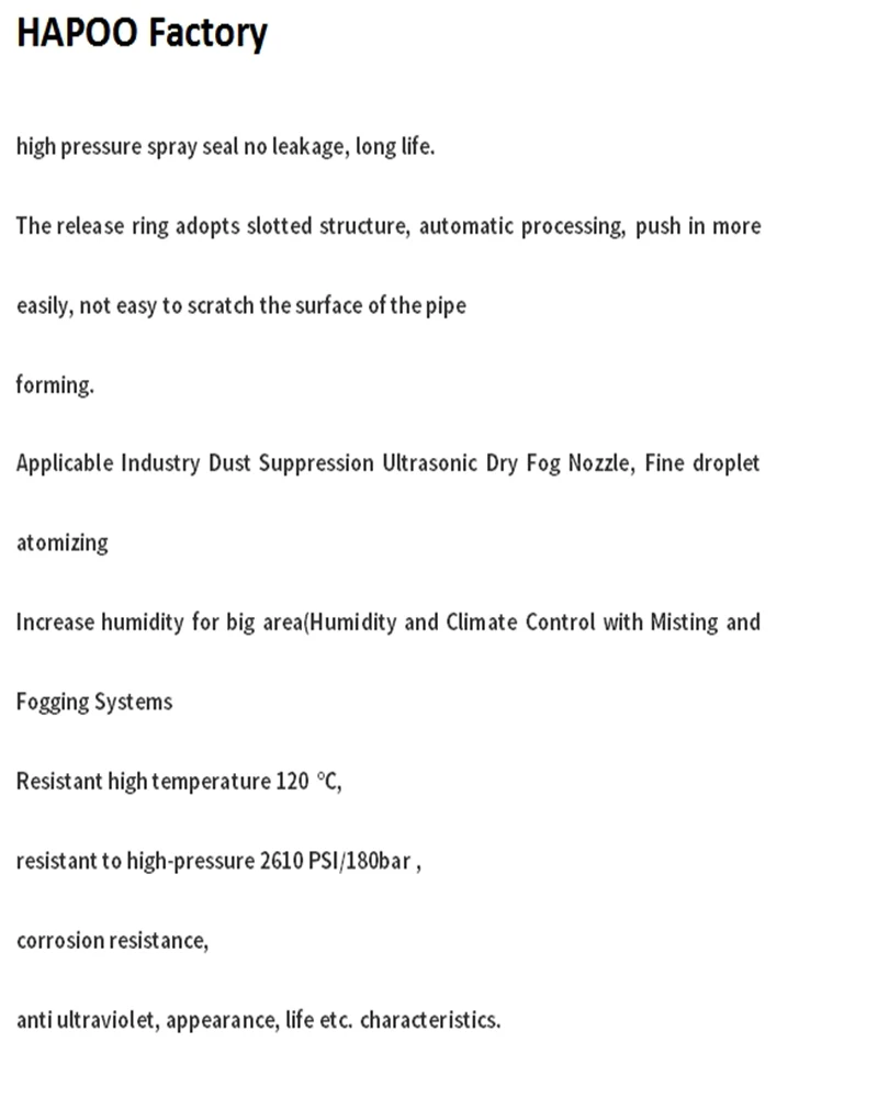 Humidification Accessories Fog System Fitting High Pressure Mist Nozzle ...