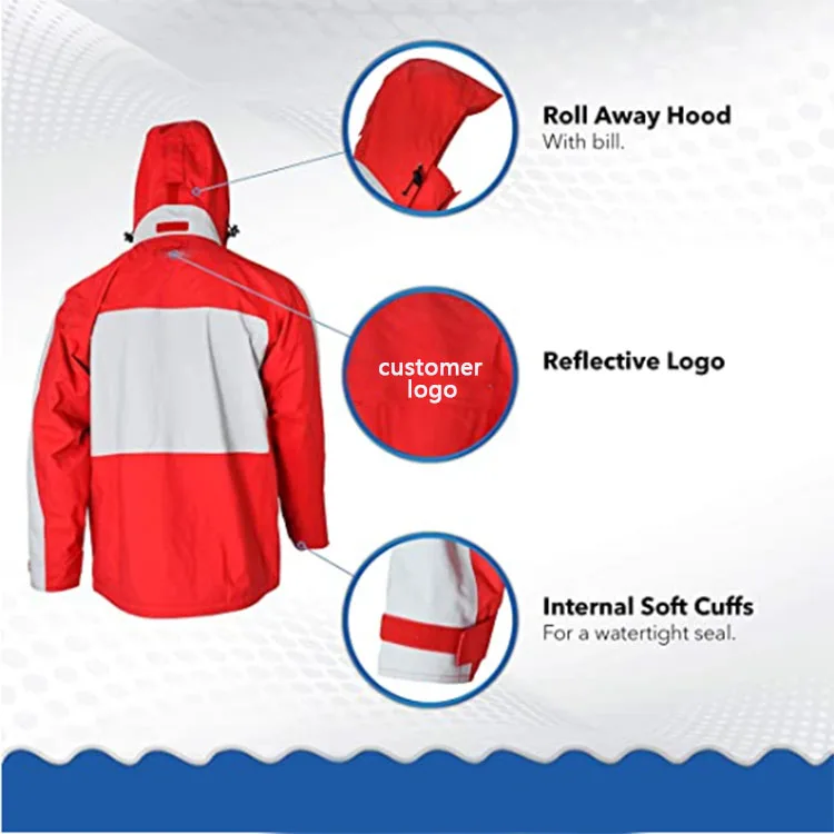 Motorcycle Mens Rain Suit Fishing Sailing Boating Jacket Comfortable ...