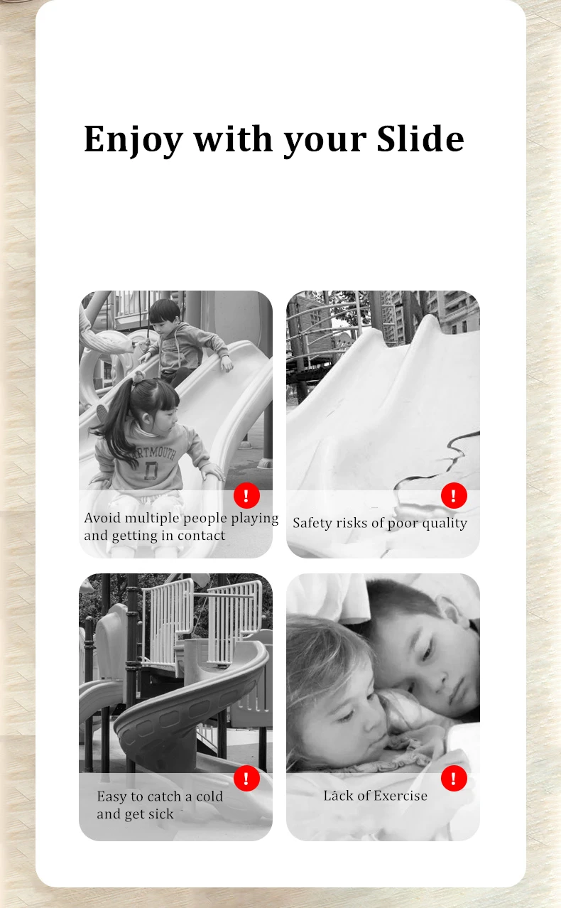 Indoor White Plastic Soft Play Slide Playground Equipment Climb Single ...