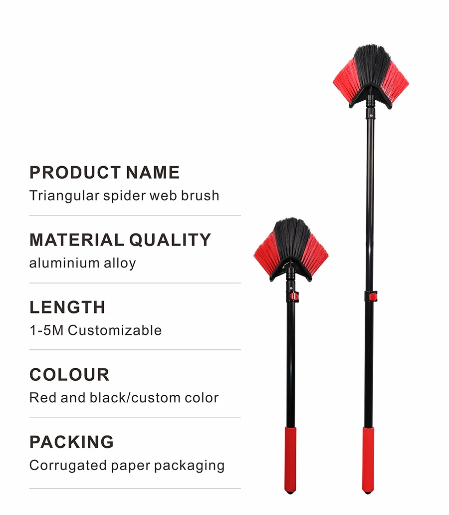 Angled Cobweb Brush With Extending Telescopic Long Handle Cleaning ...