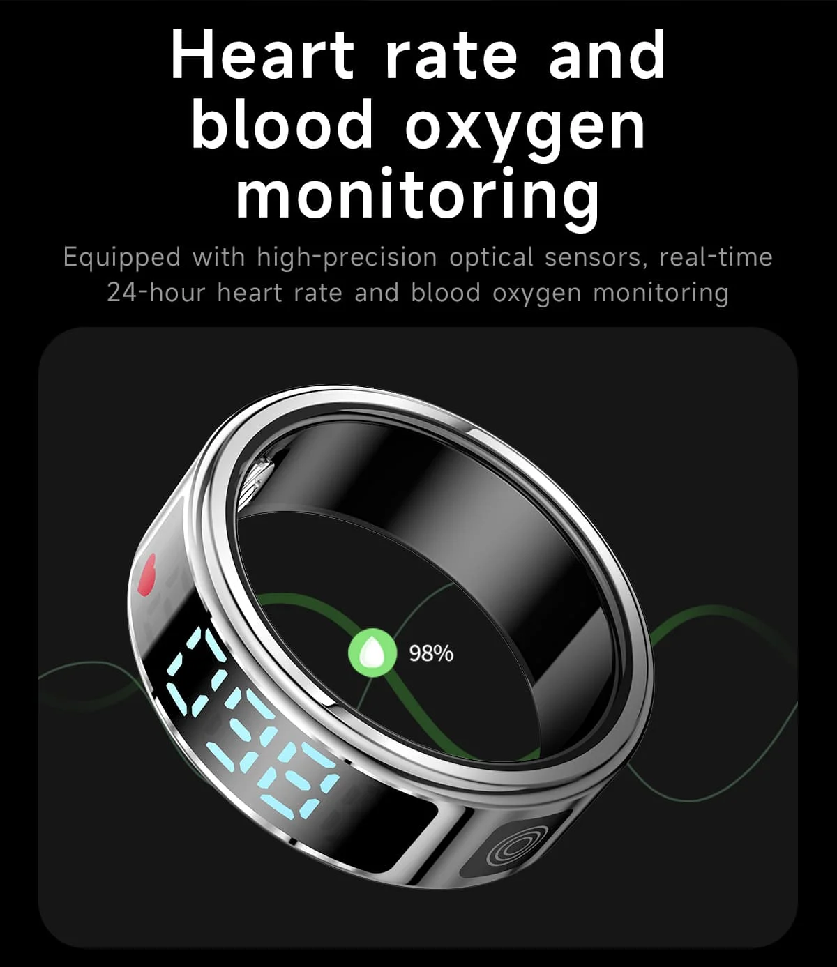 SR08 Smart Ring - Heart Rate, Blood Oxygen, & Sleep Tracker