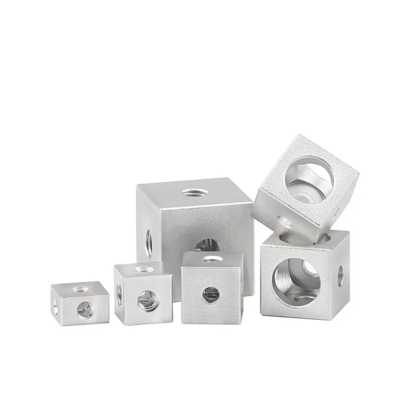Aluminum Six-Sided Cube Nut Fixing Block Connector M3 M4 M5 M6 for ...