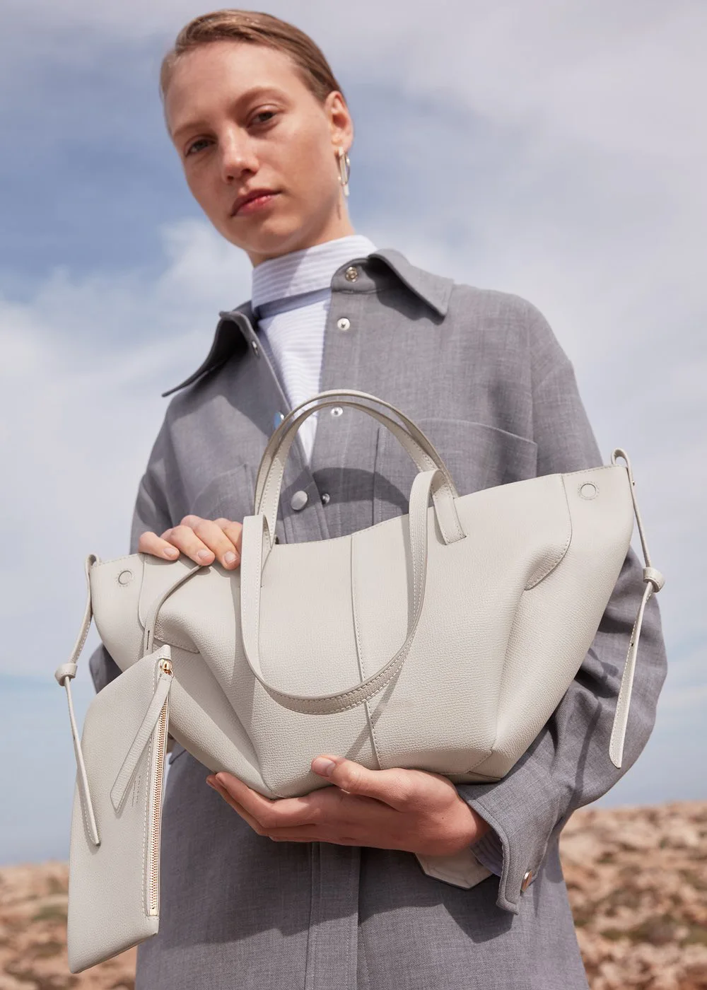 French Niche Famous Tote Bag Women's Large Dumpling Bag Real Leather ...