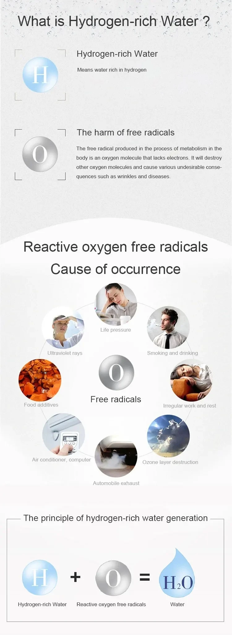 Rich Hydrogen Oxygen Water Cup H2 Inhalation Device Water Bottle SPE ...