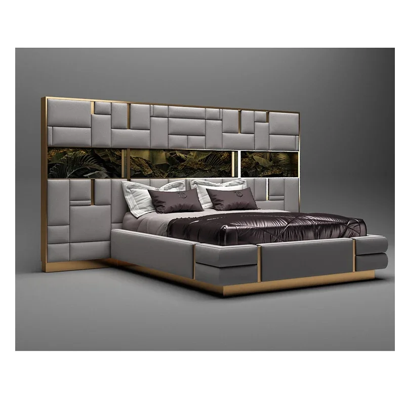 Luxury Bedroom Furniture King Size Sleeping Bed Villa House Bed Room ...