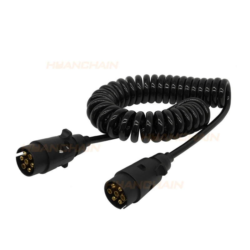 7 Way Abs Electric Wire Spiral Trailer Hitch Safety Cables Trailer ...
