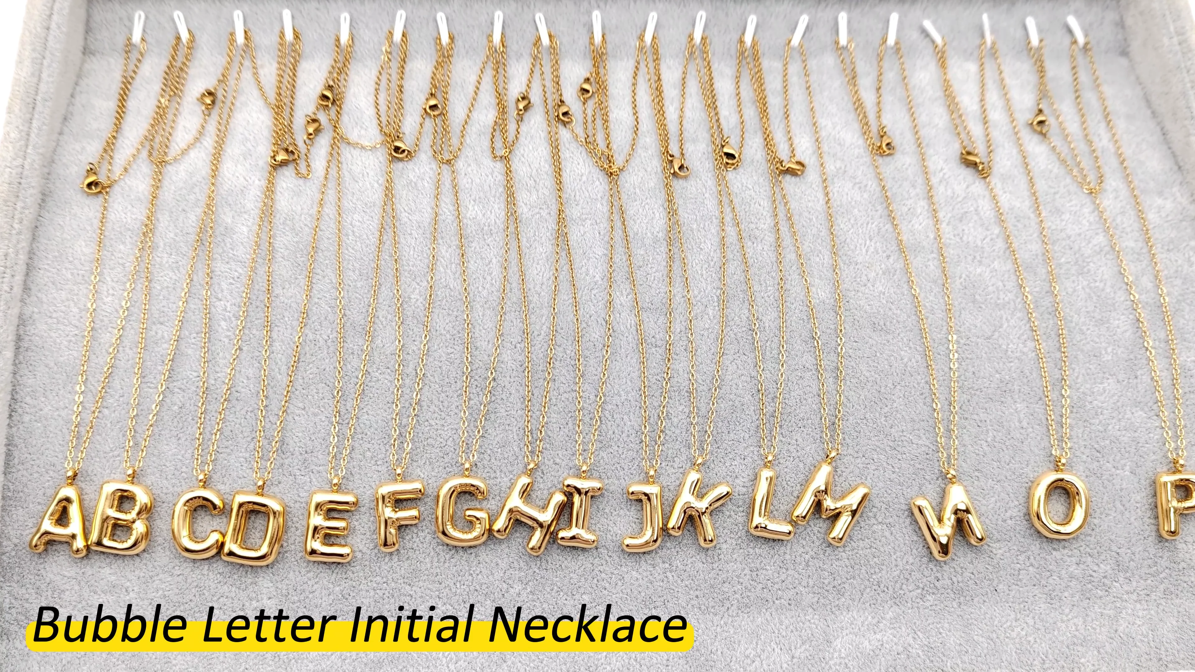 Wholesale Custom 18k Gold Plated Alphabet Charm Pendant Necklace ...