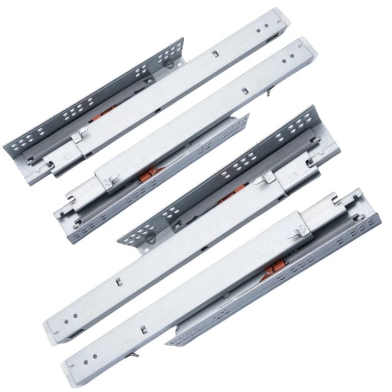 2 Fold Self Locking Invisibal Hydraulic Telescopic Drawer Runner Slides ...
