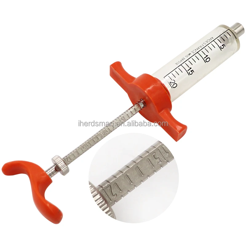 Poultry Plastic Steel Veterinary Syringes Animal Use Injector Tools ...