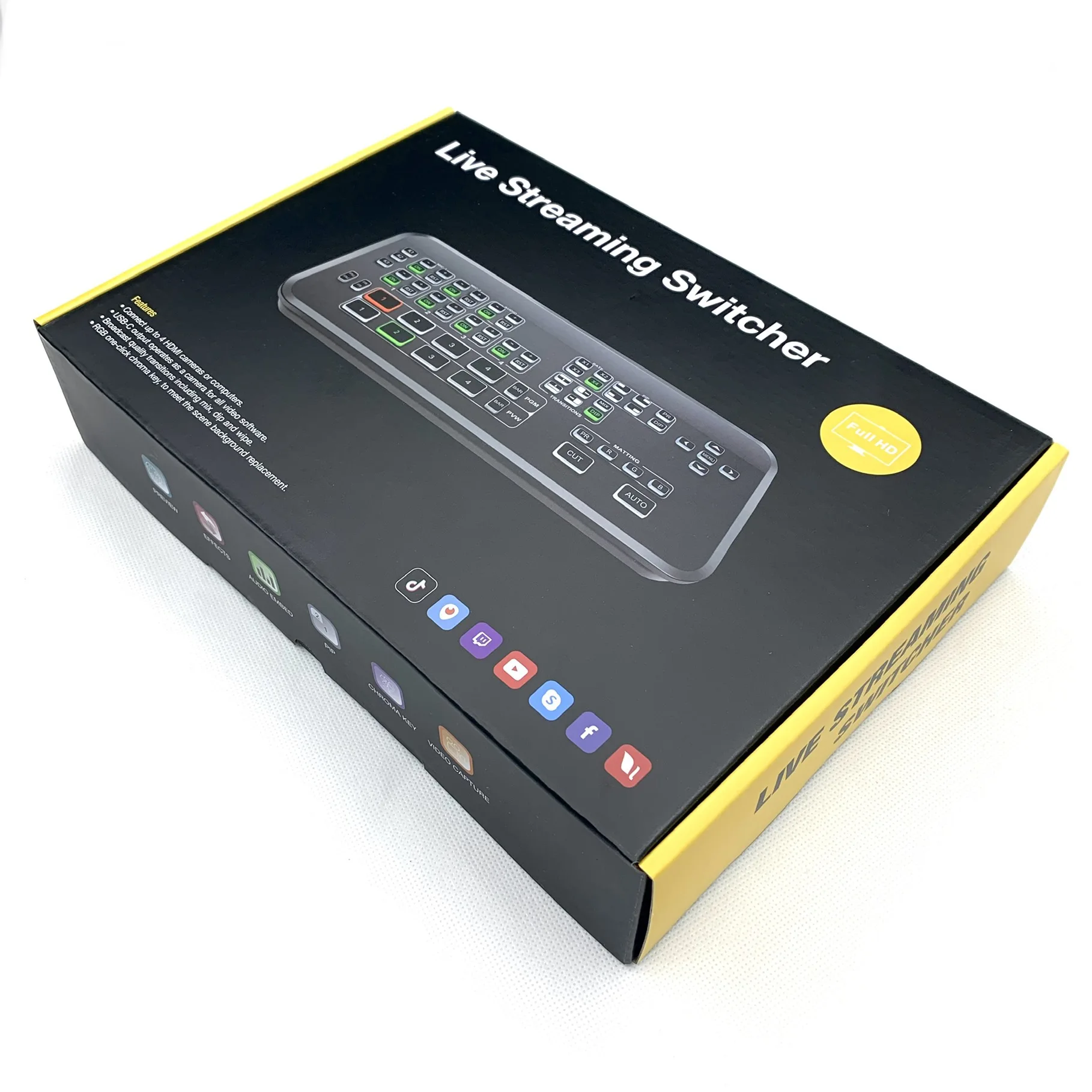 4ch Hdmi Live Streaming Switcher For Broadcast Video And Usb-c Webcam ...
