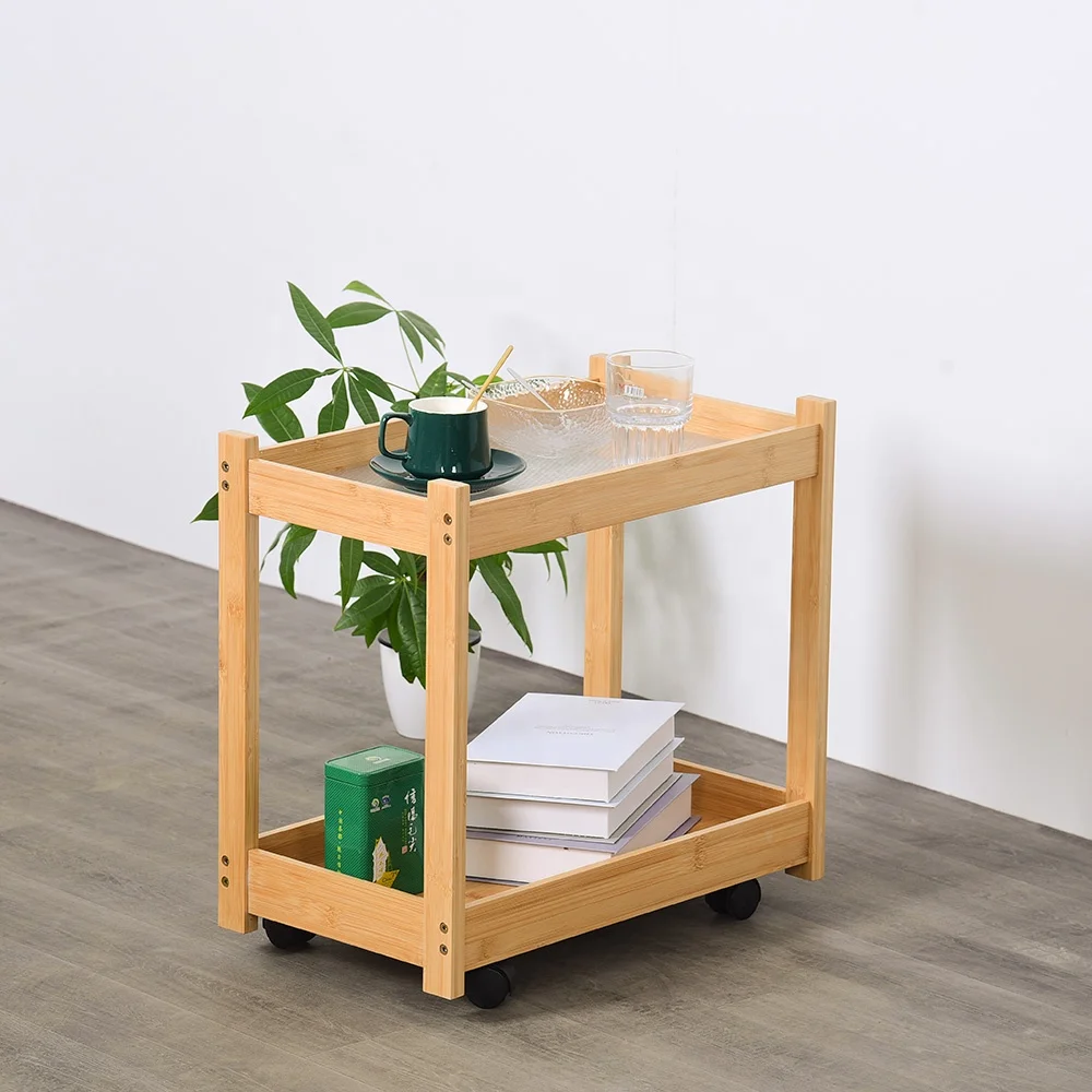 Modern Tea Trolley Small Wood Side Table For Living Room Nesting Coffee ...