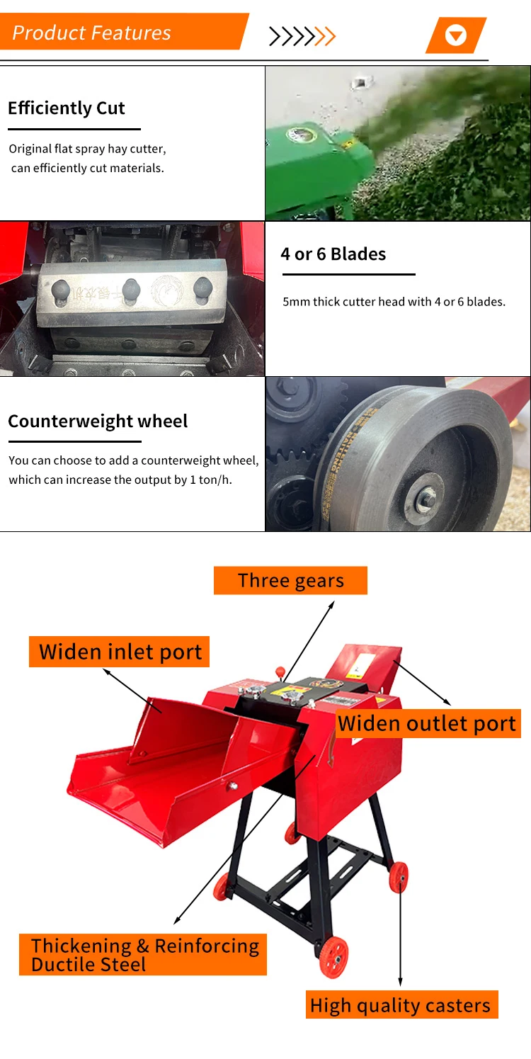 Ranch Farm Livestock Feed Fodder Forage Hay Straw Stalk Grass Chopper ...