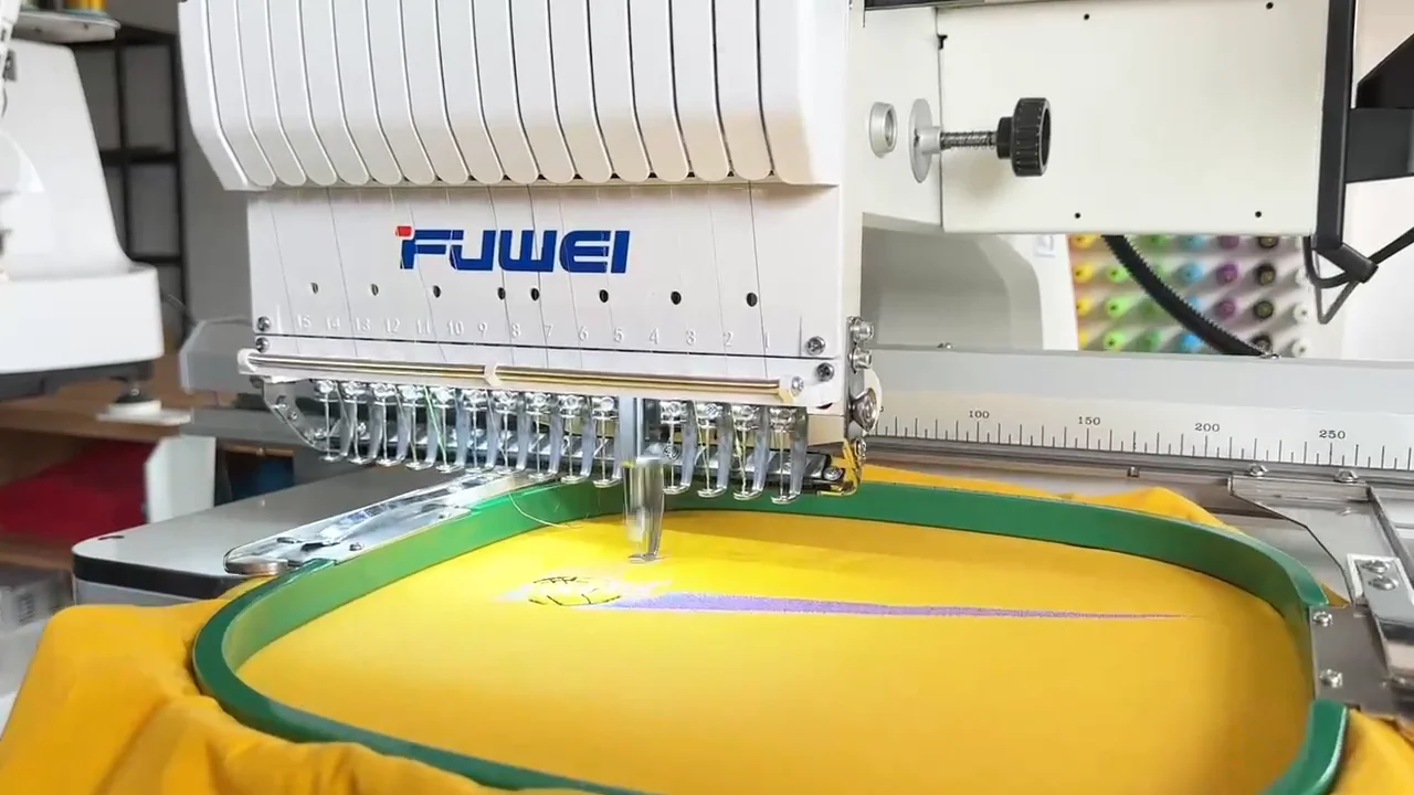 Fuwei Tajima Type Machine 1 Head 15 Needle Embroidery Machine Hat Flat ...