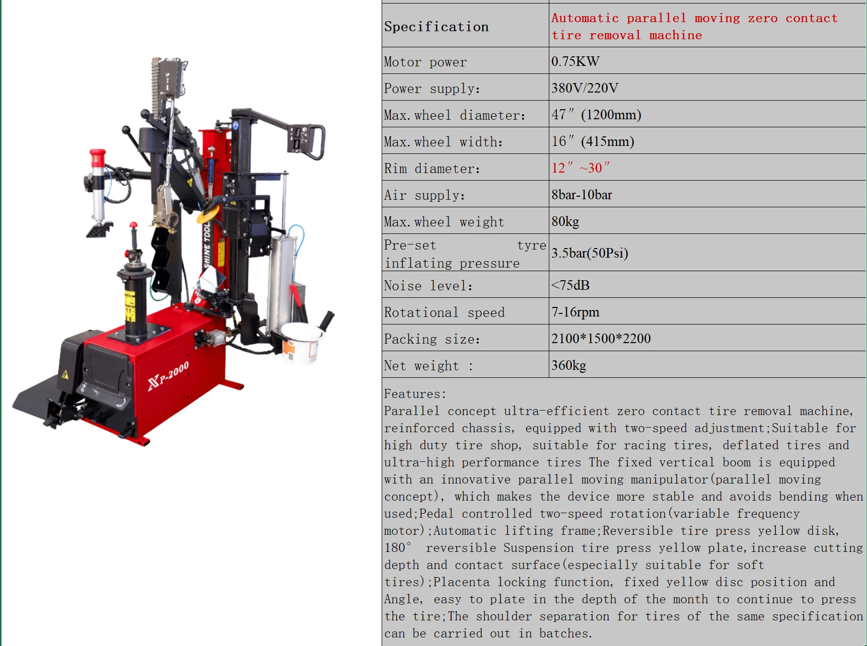 High Quality Super Automatic TYRE CHANGER Machine No Lever With Bead ...