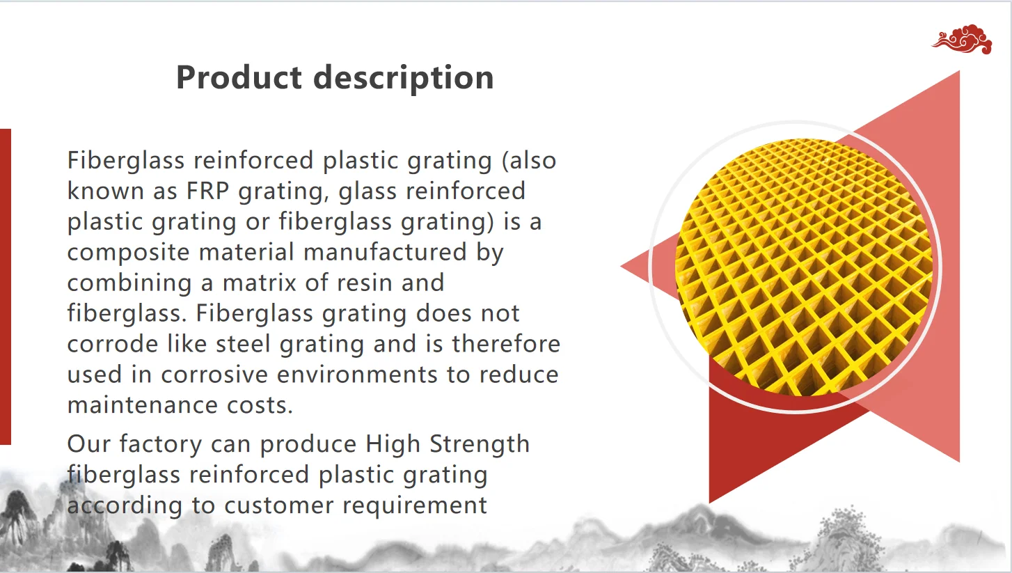 High Strength Glass Fiber Flooring Grate Anti-corrosion Frp Grating For ...