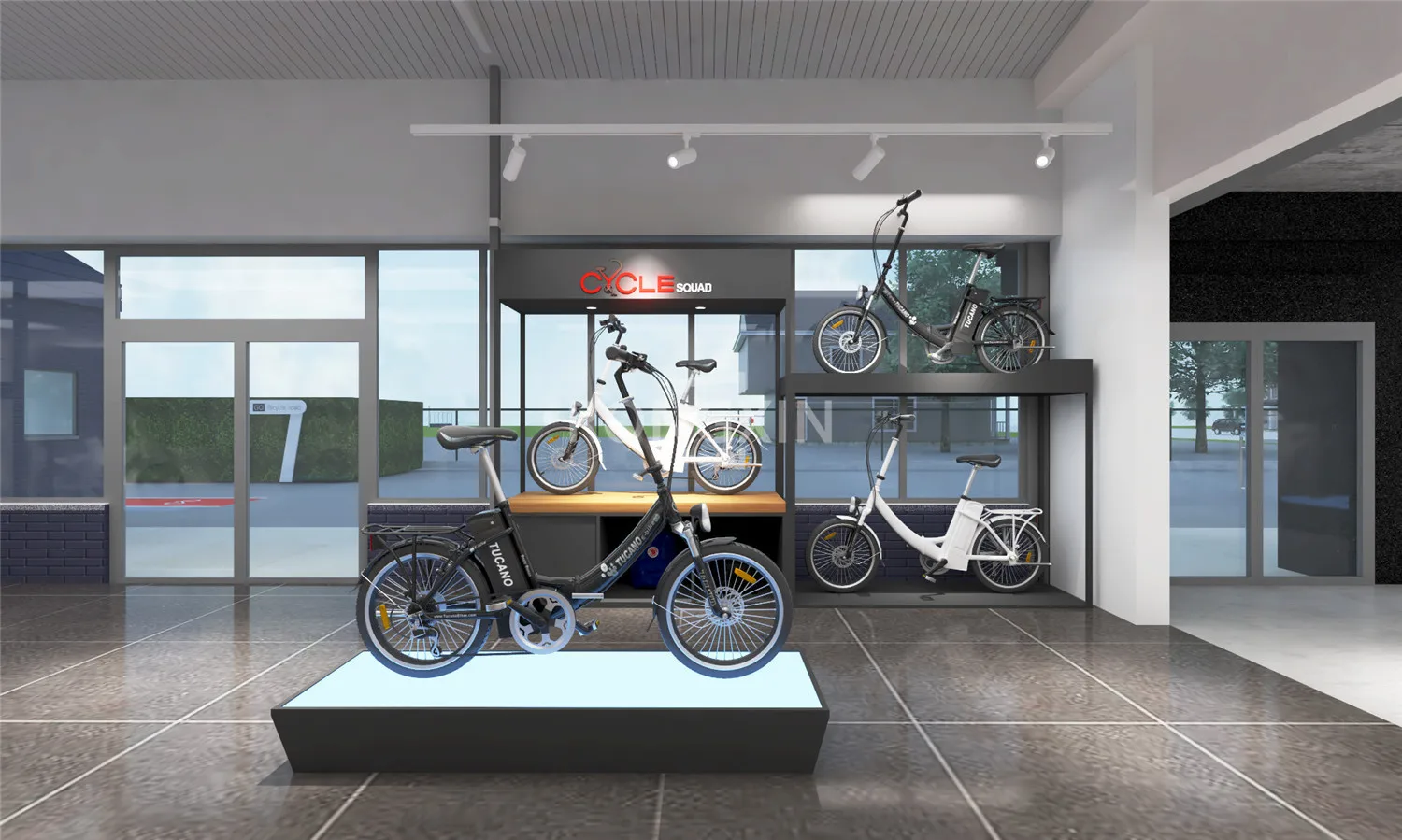 Bike Retail Shop Display Showcase Design Commercial Fashion Sport ...